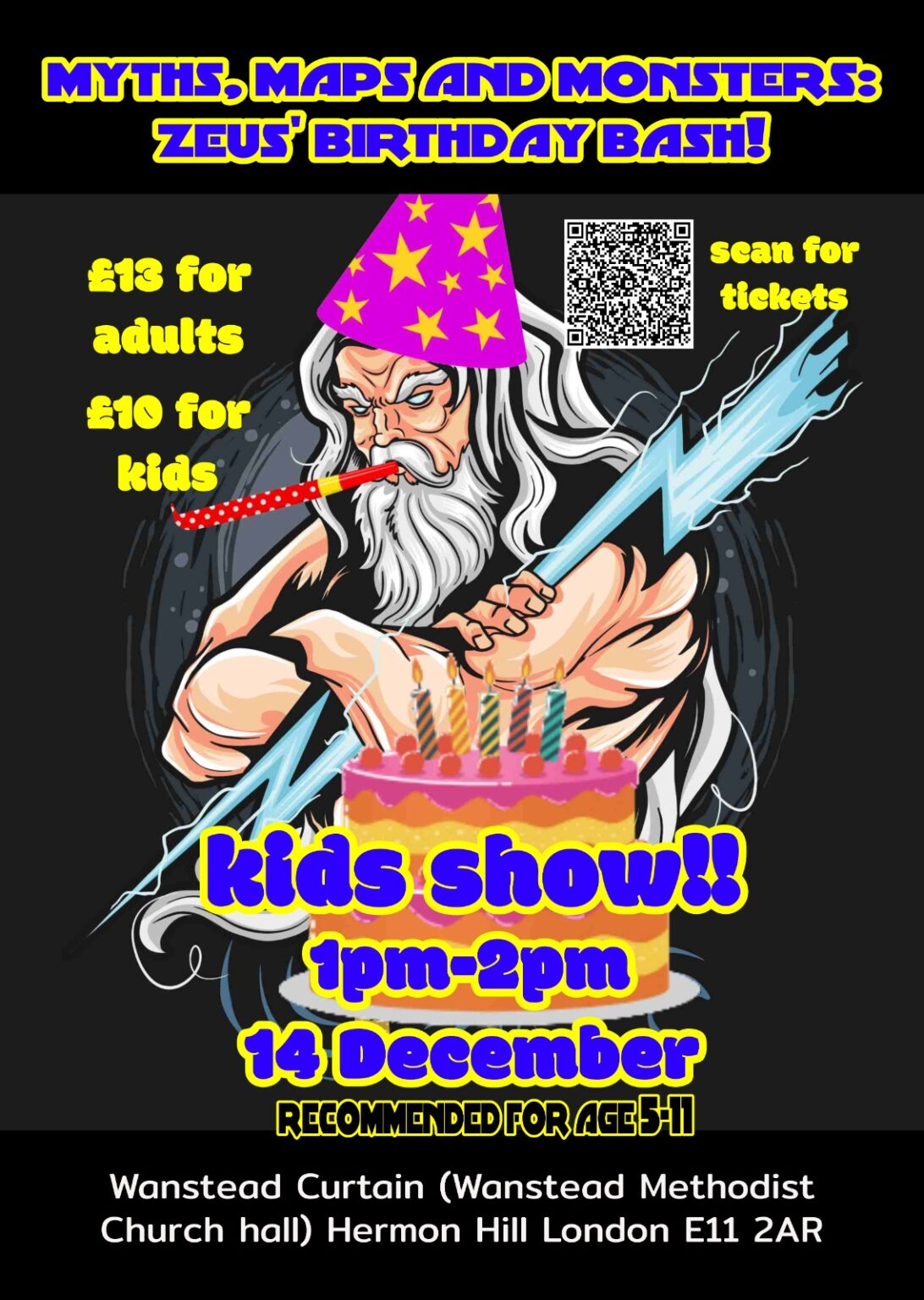 Myths, Maps and Monsters: Zeus’s Birthday Bash – interactive theatre for kids – Wanstead Fringe